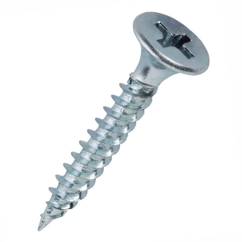 Parafuso Auto-Atarraxante Cabeça Chata Chave Phillips Zincado Branco